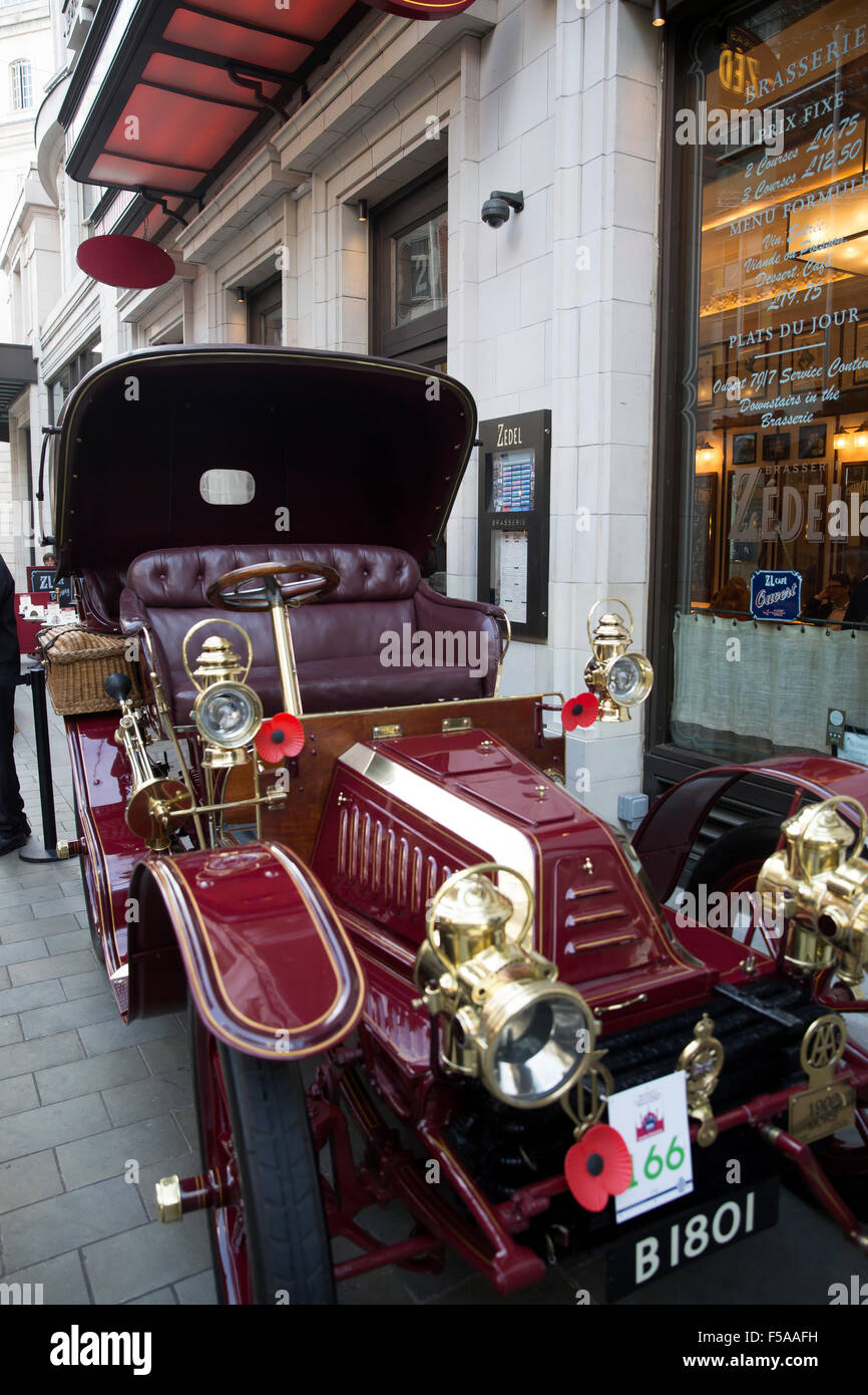 Regent Street London,UK,31st October 2015,1902 Mors parked outside ...