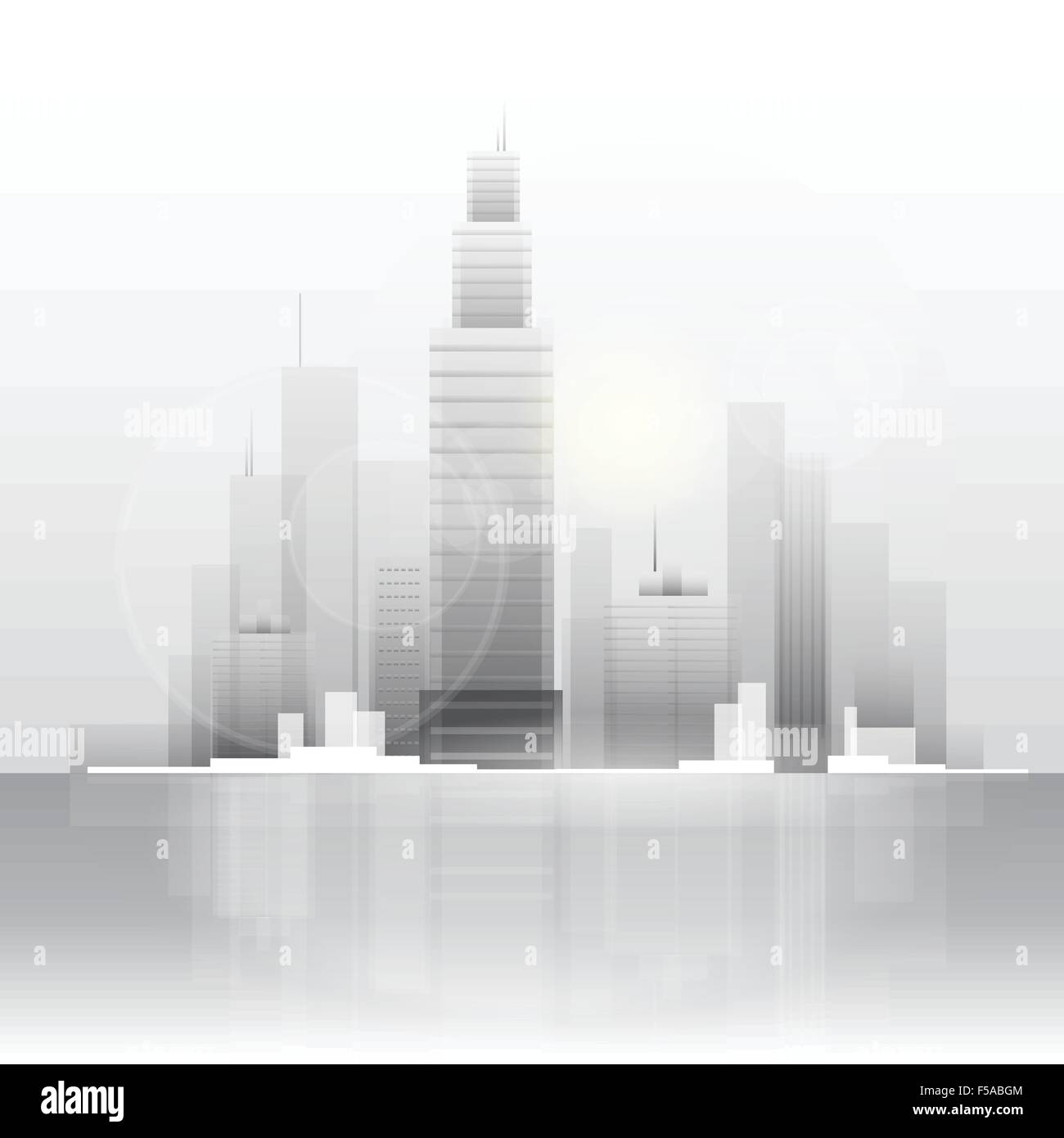 City Skyscraper View Cityscape Background Skyline Stock Vector Image ...