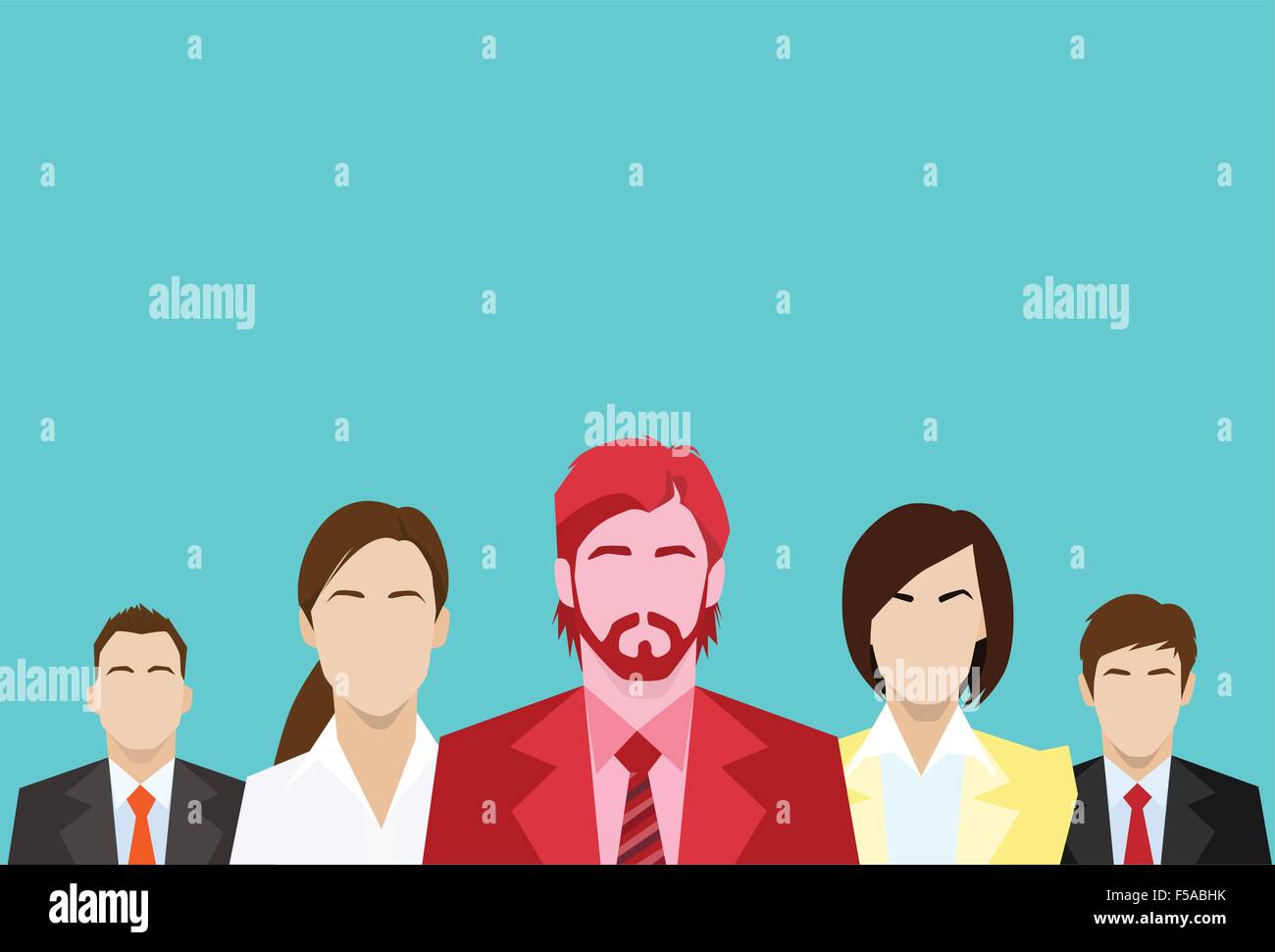 Red Businessman Business People Group Human Resources Team Stock Vector ...