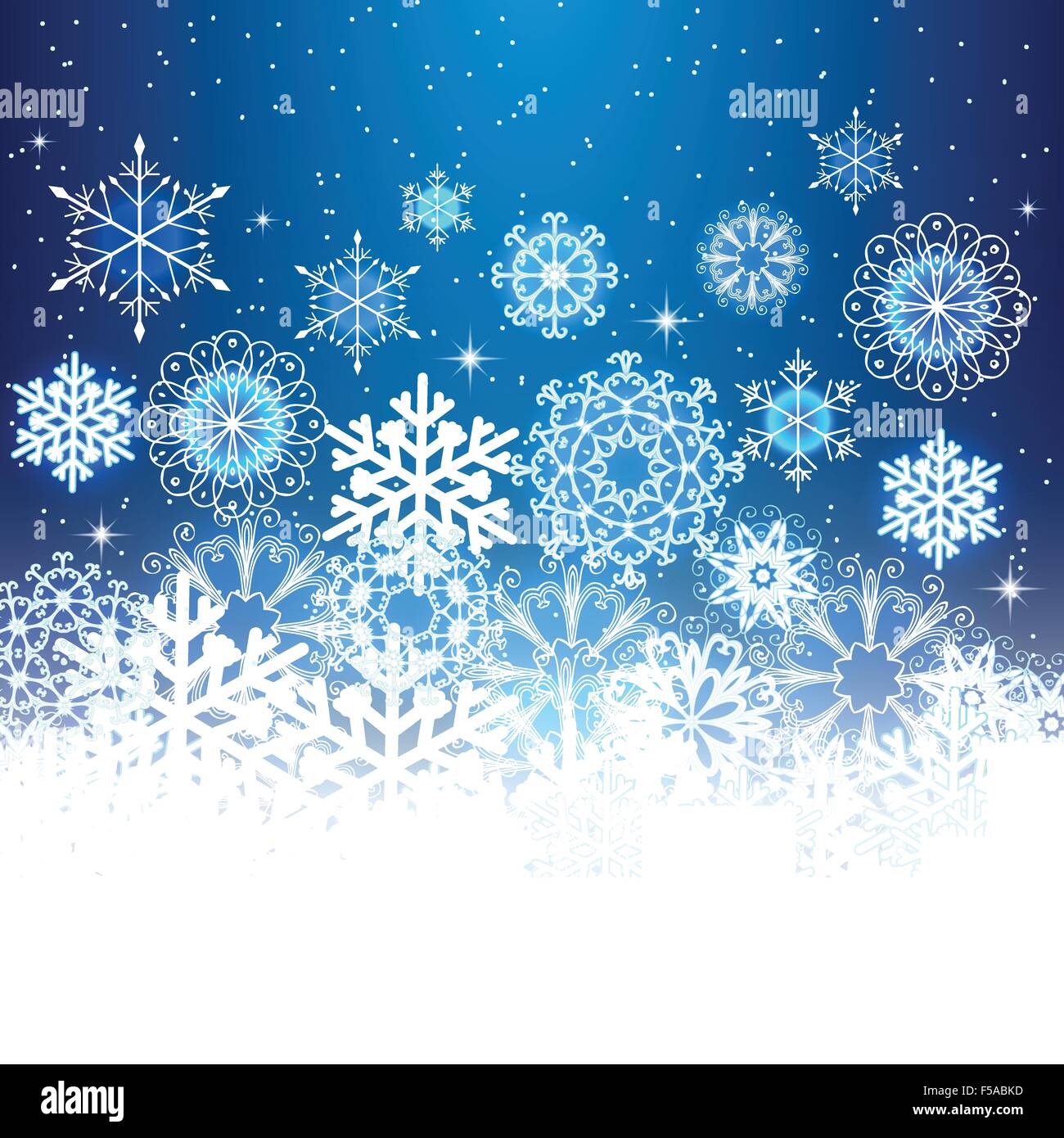 Blue poster snowflakes text Stock Vector Images - Alamy