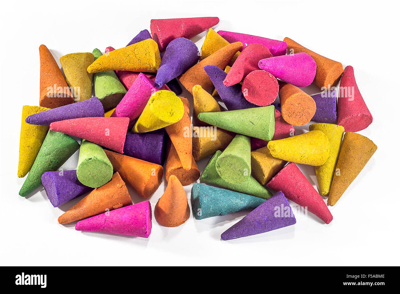 Colorful incense cones with white background Stock Photo - Alamy