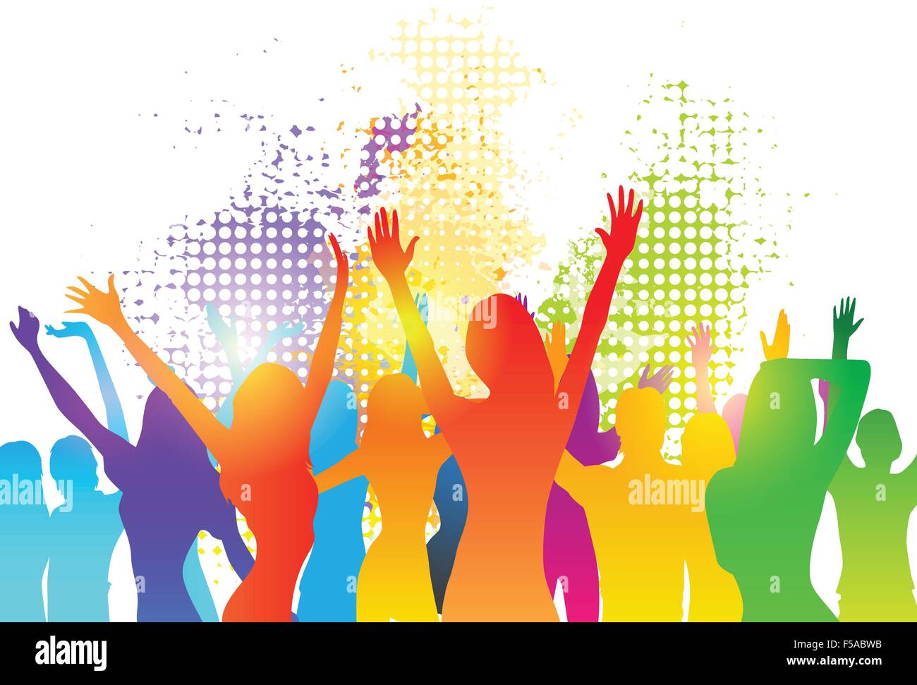 Dancing Colorful Girl Splash Paint Dance Banner Stock Vector Image ...