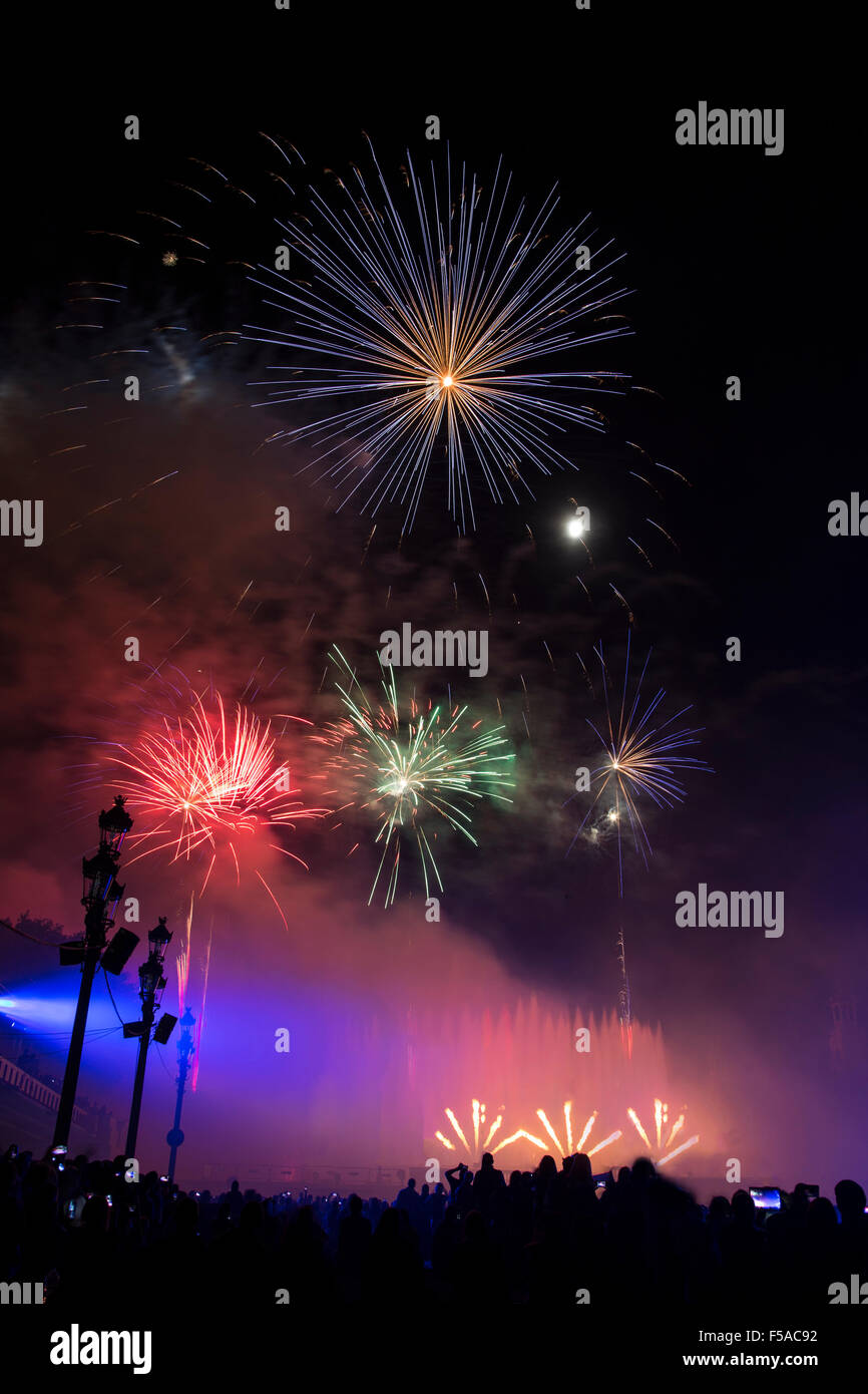 Fireworks at La Merce Festival, Barcelona, Spain Stock Photo - Alamy