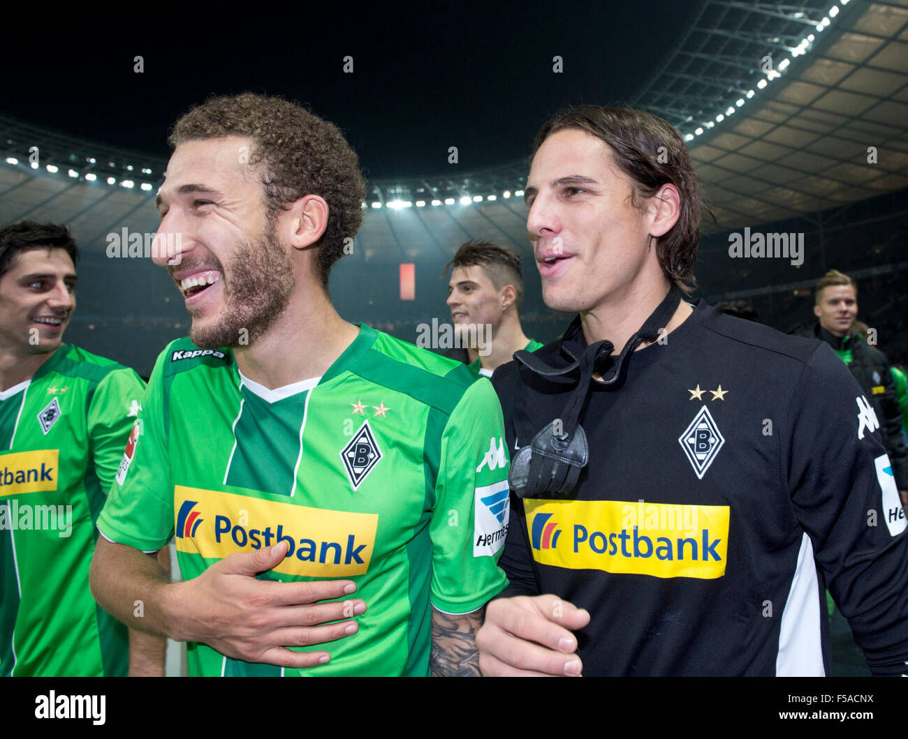 Berlin, Germany. 31st Oct, 2015. Gladbach's Fabian Johnson (L) and ...