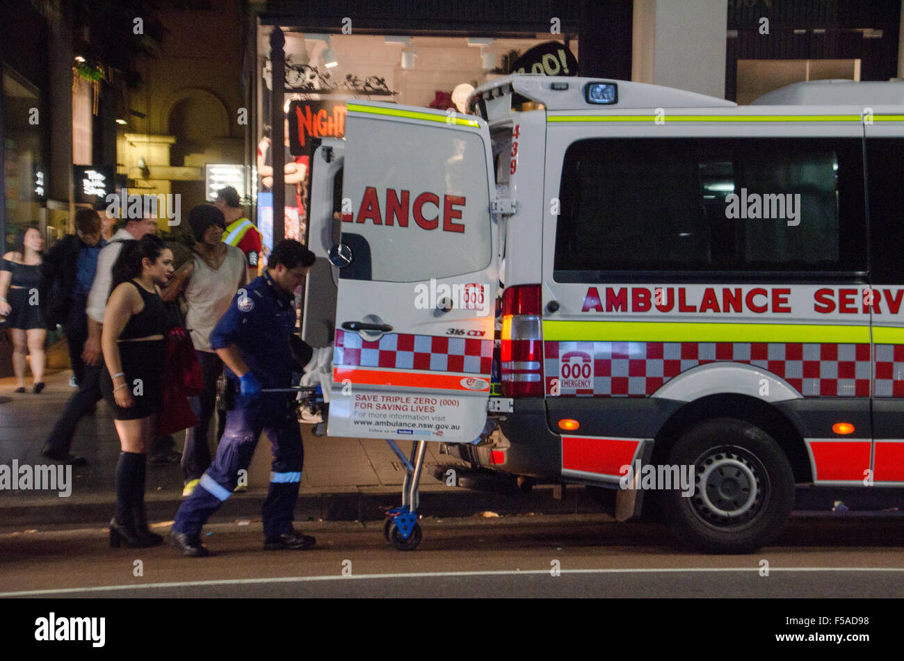 Sydney, Australia. 1st Nov, 2015. Ambulance seen outside the Ivy ...