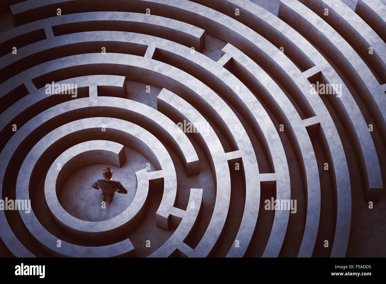 Center of a maze Stock Photo - Alamy
