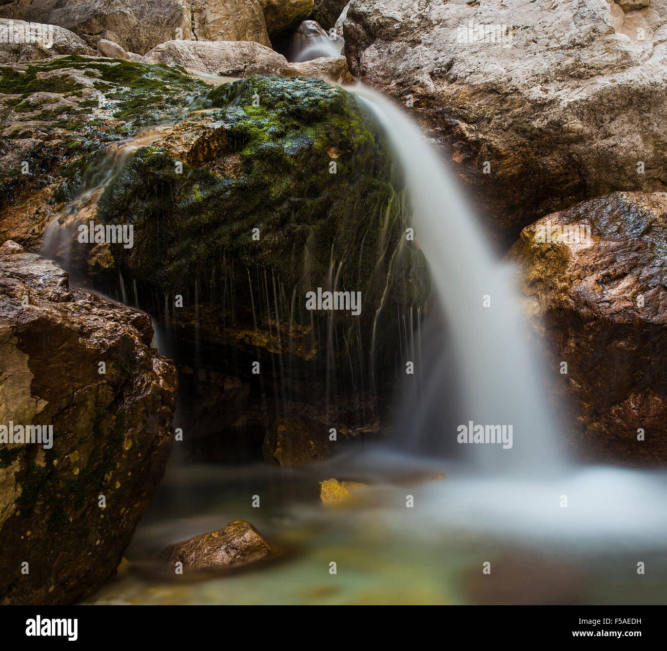 Clean water stream, photographed with long exposure time Stock Photo ...