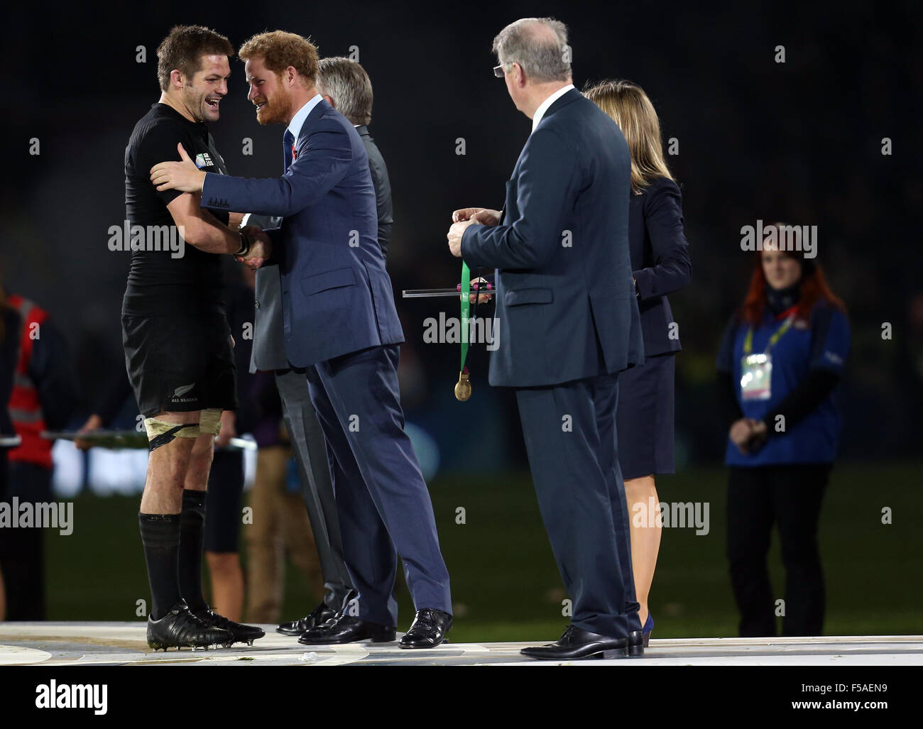 London, UK. 31st October, 2015. Richie Mccaw & Prince Harry New Zealand ...