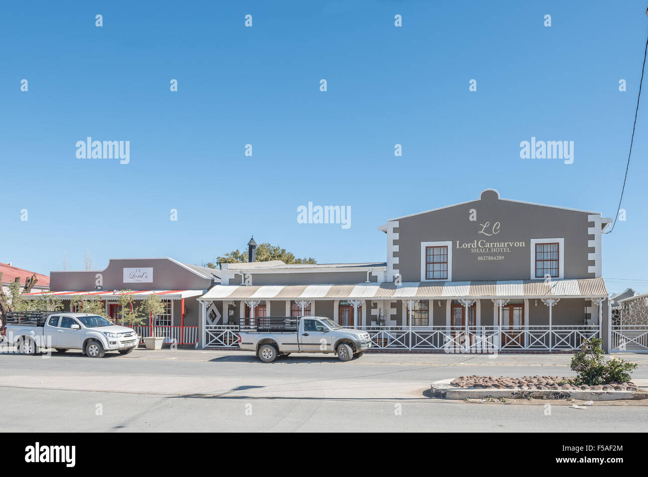 CARNAVON, SOUTH AFRICA - AUGUST 10, 2015: Street scene in Carnavon, a ...
