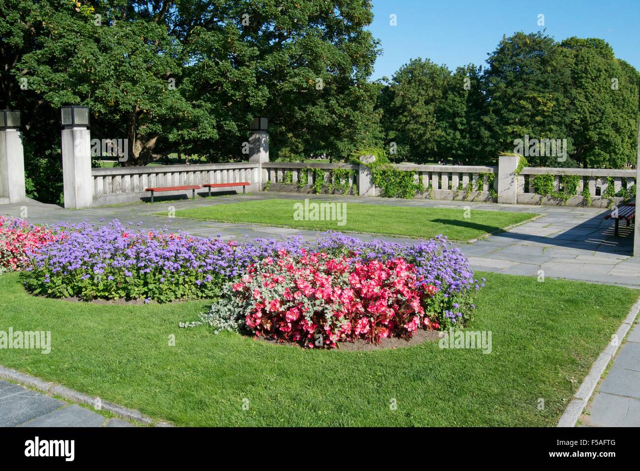 flower bed in park courtyard Stock Photo - Alamy
