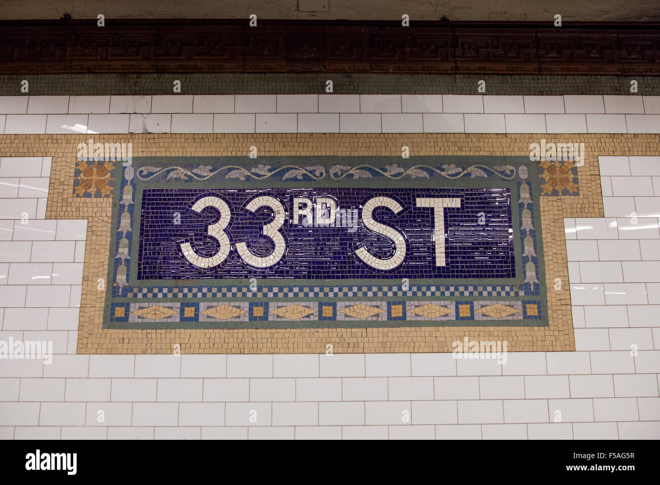 33rd Street Subway Station mosaic sign, Manhattan, New York City ...