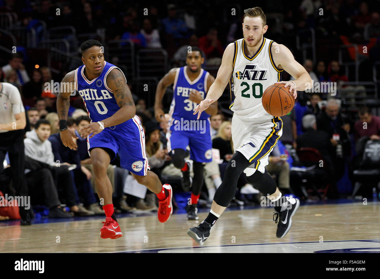 Philadelphia, Pennsylvania, USA. 30th Oct, 2015. Utah Jazz guard Gordon ...