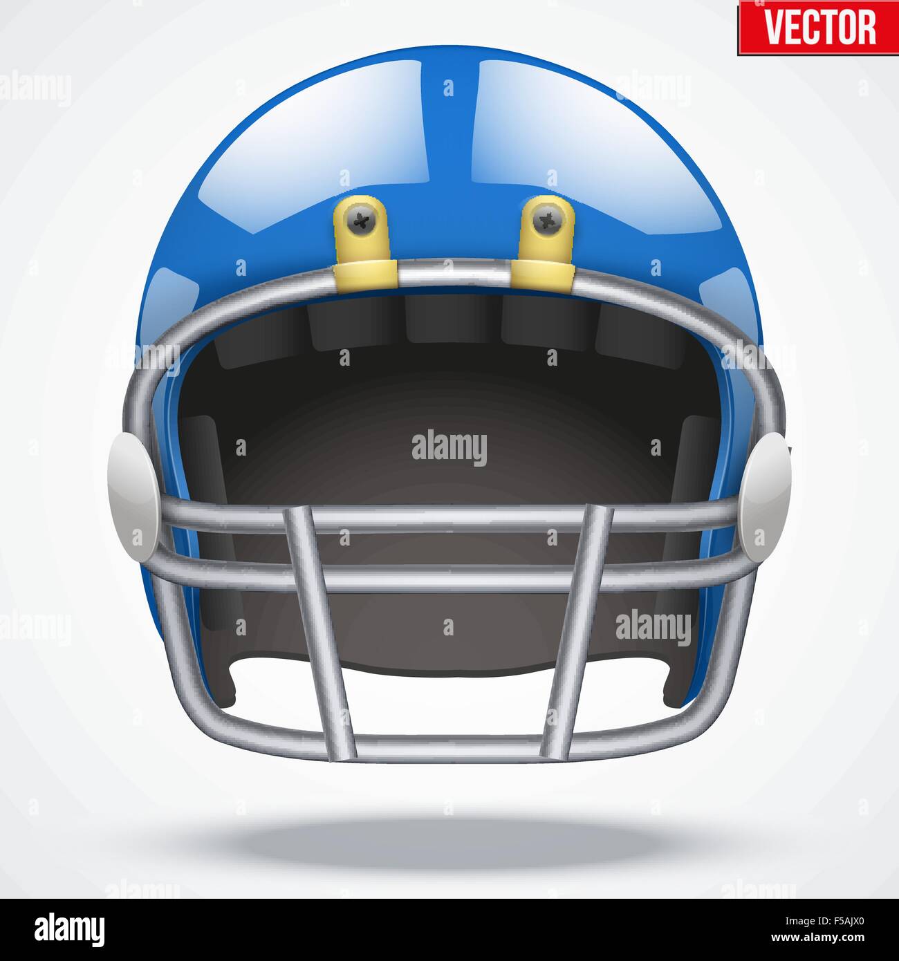 Realistic Blue American football helmet. Front view. Vector Stock ...