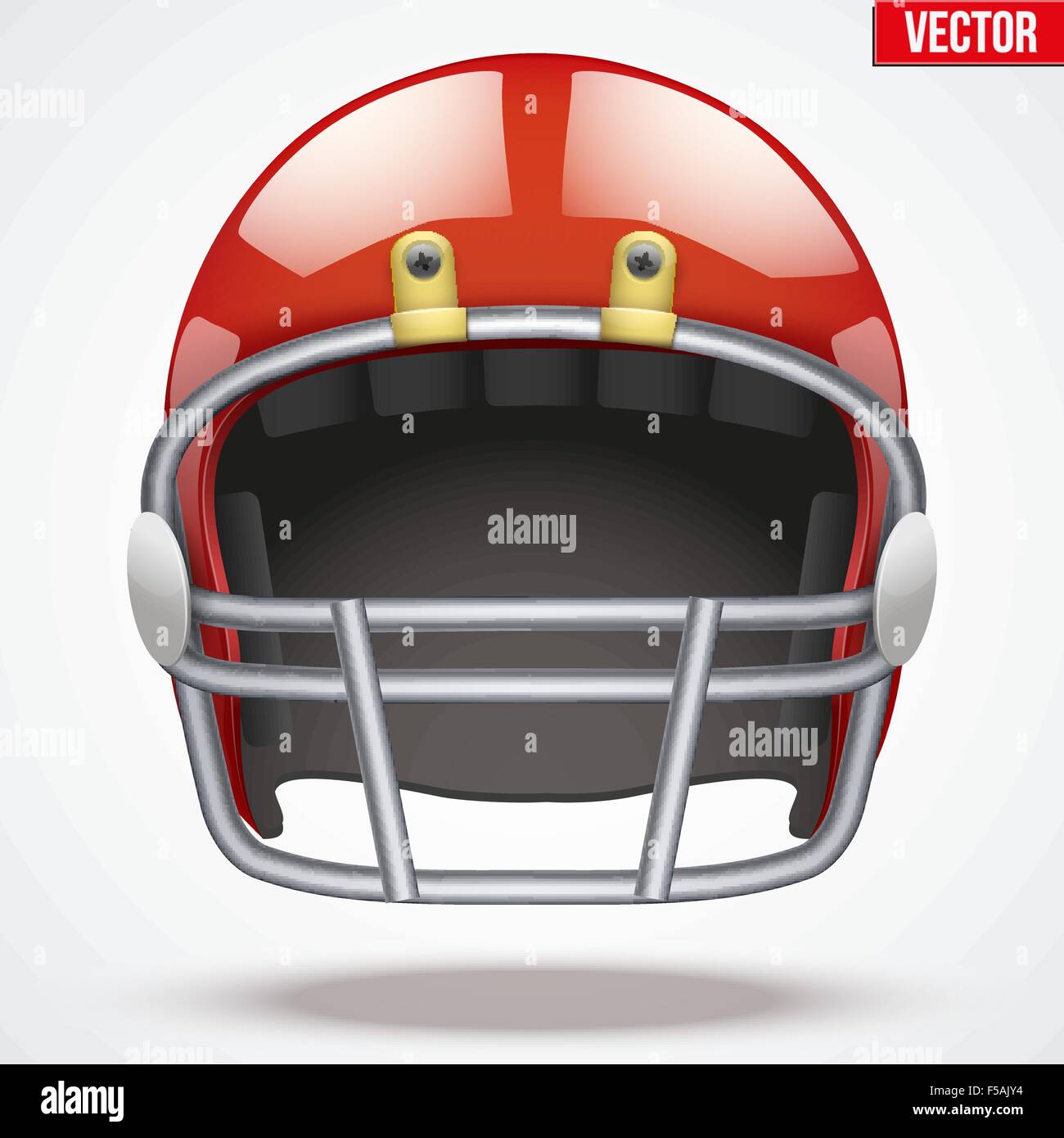 Realistic Red American football helmet. Front view. Vector Stock Vector ...