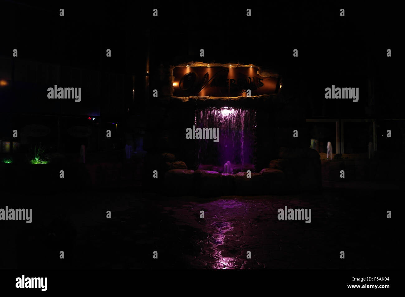 Purple waterfall at the Waterfalls food drink outlet for non-swimmers ...