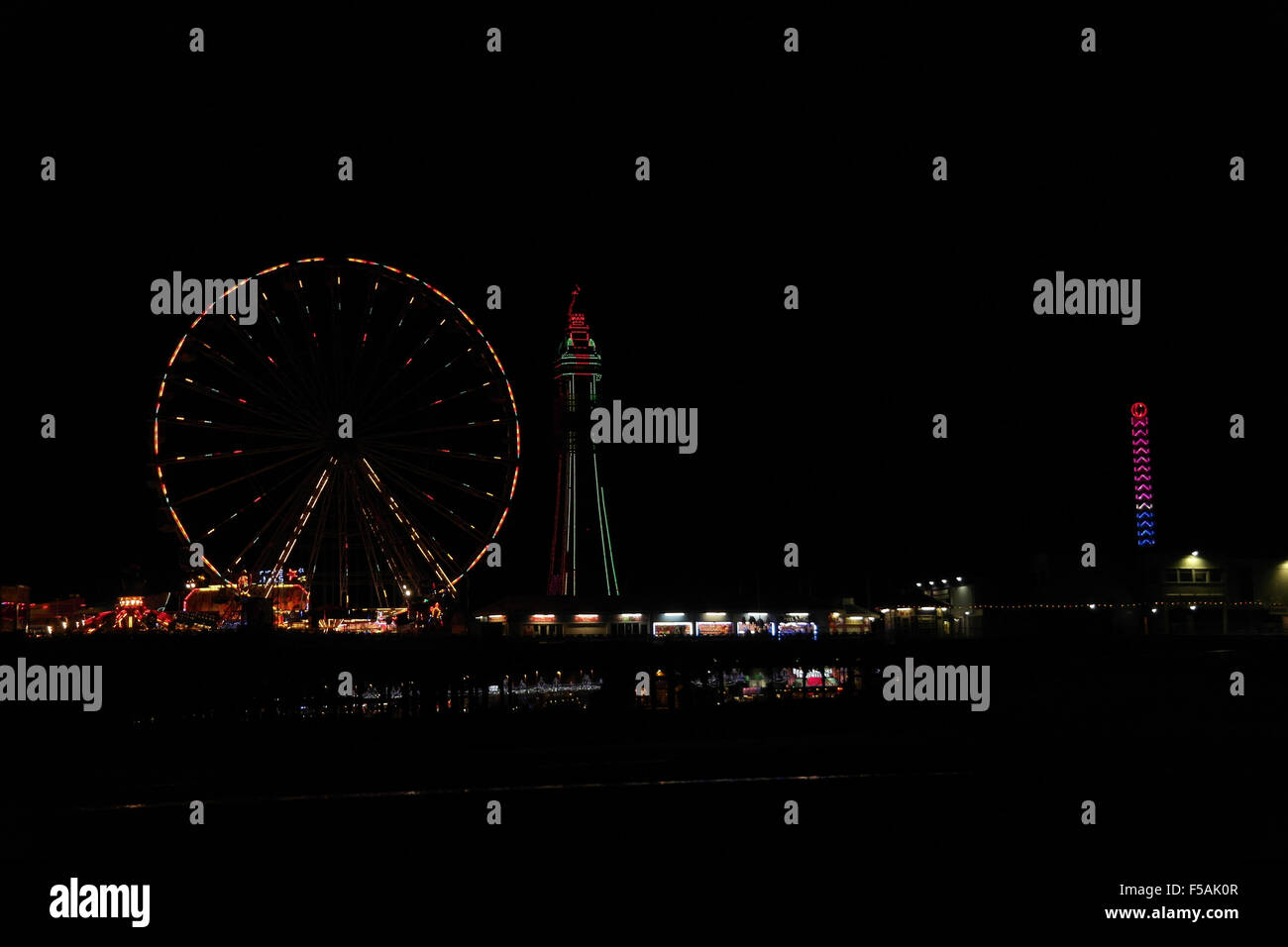 1 blue lights blackpool tower standing rising centre background hi-res ...
