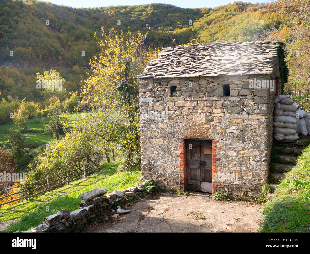 Drying house for sweet chestnuts, Italy. See description for more ...
