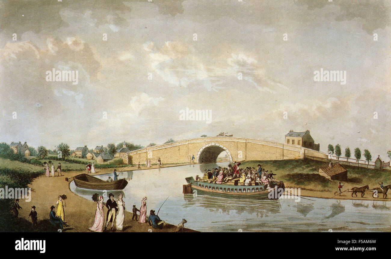 CANAL BUILDING. A print published in 1801 shows a group of enthusiasts ...