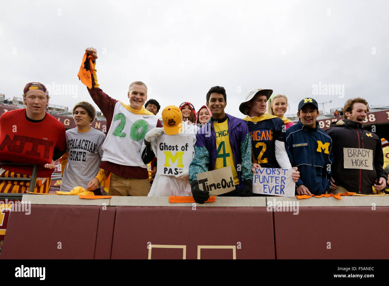 October 31, 2105: Minnesota Golden Gophers fans during the NCAA ...