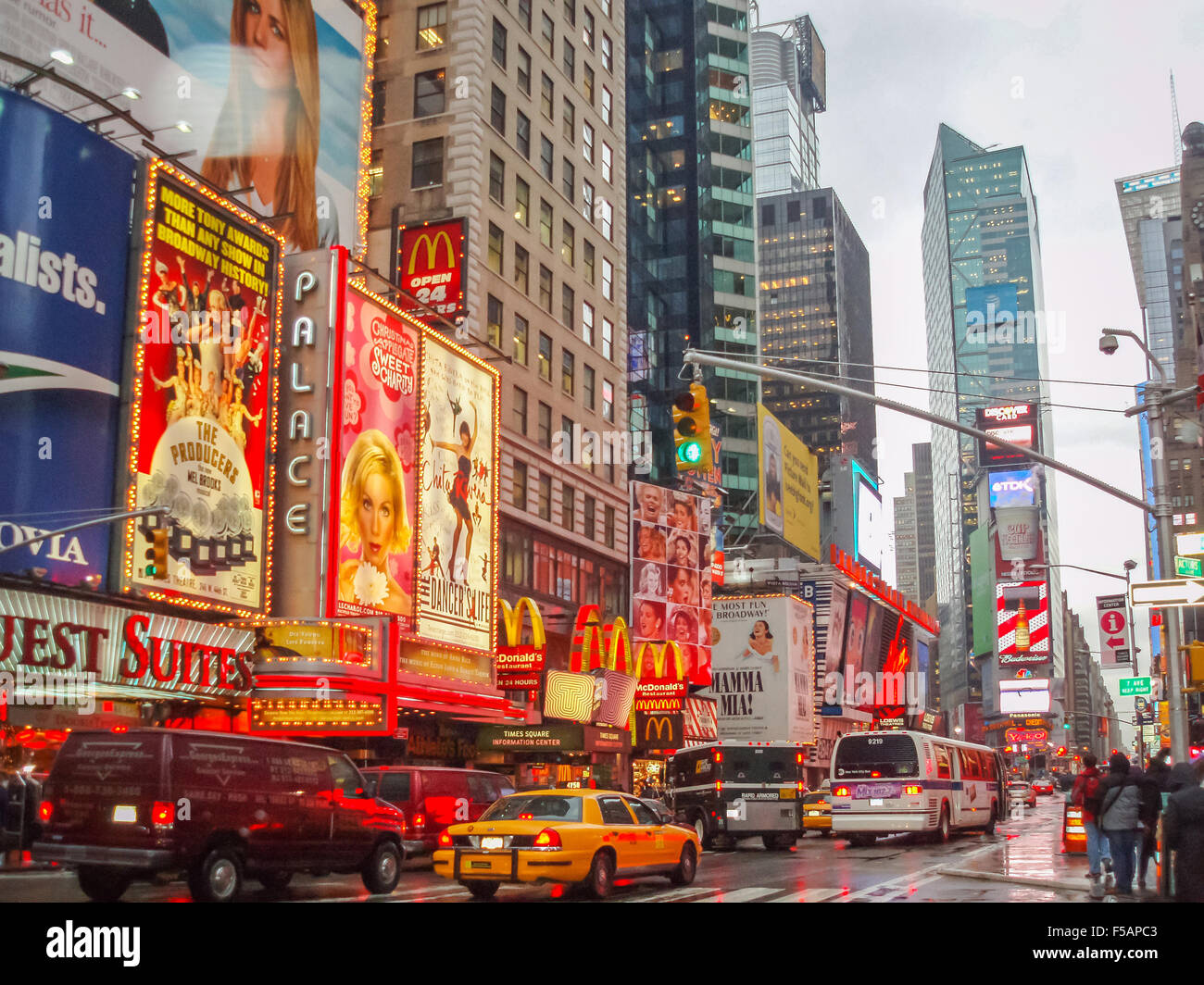 The Times Square, major commercial intersection and neighborhood in ...