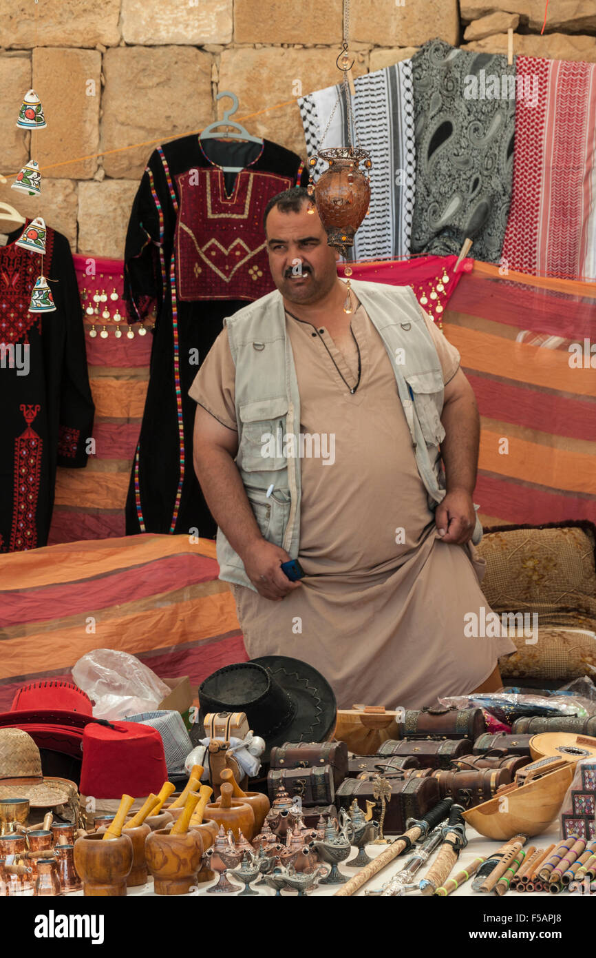 Mamsheet (Mamshit), Israel. Merchants in an art fair in the ruins of ...