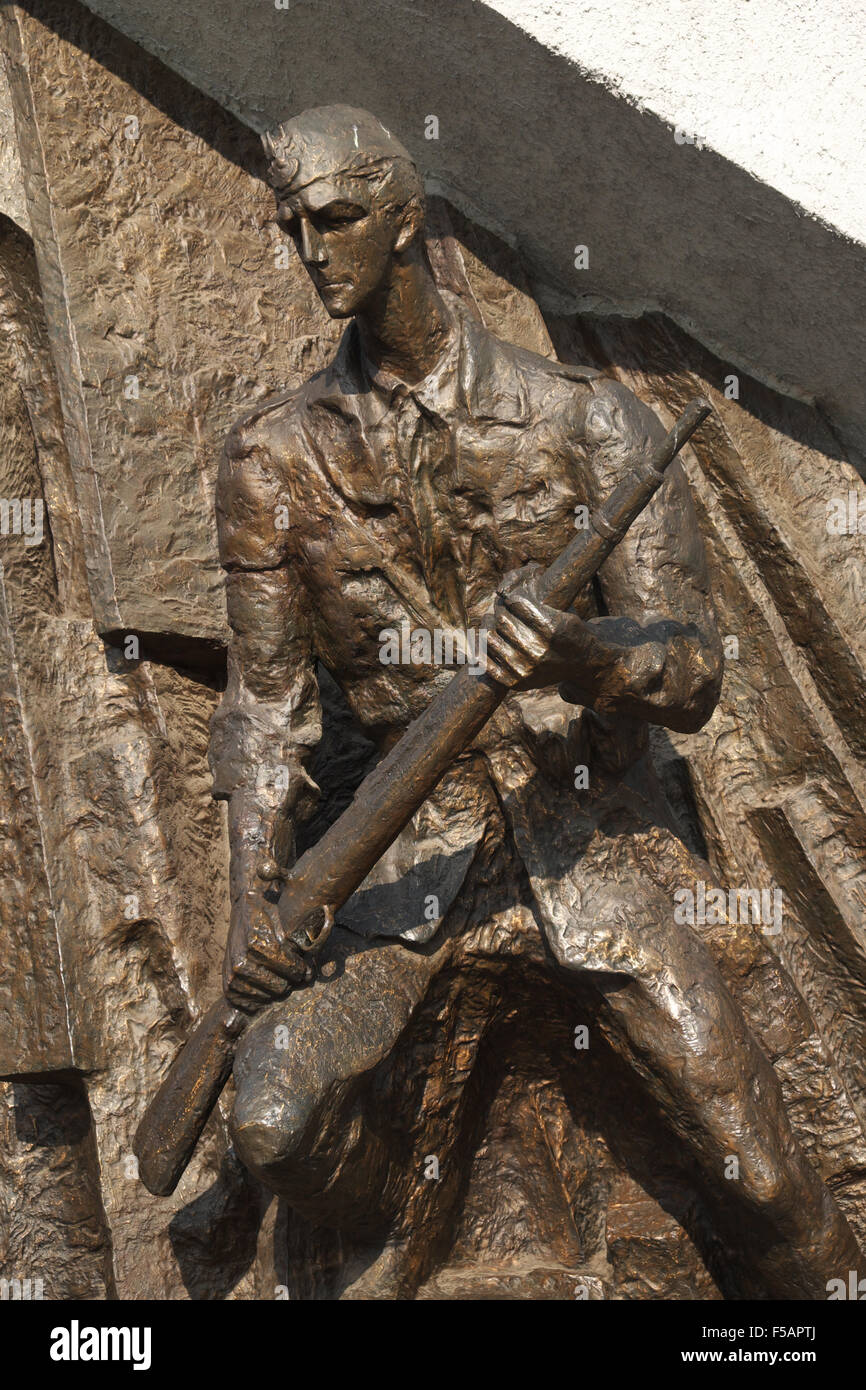 Warsaw, Poland The Warsaw Uprising monument shows Polish resistance ...