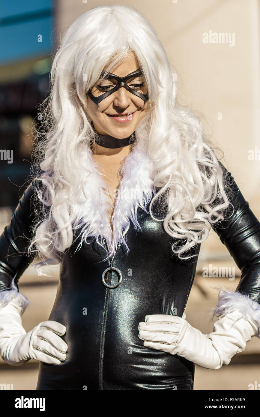 Barcelona, Catalonia, Spain. 31st Oct, 2015. A cosplayer in her costume ...