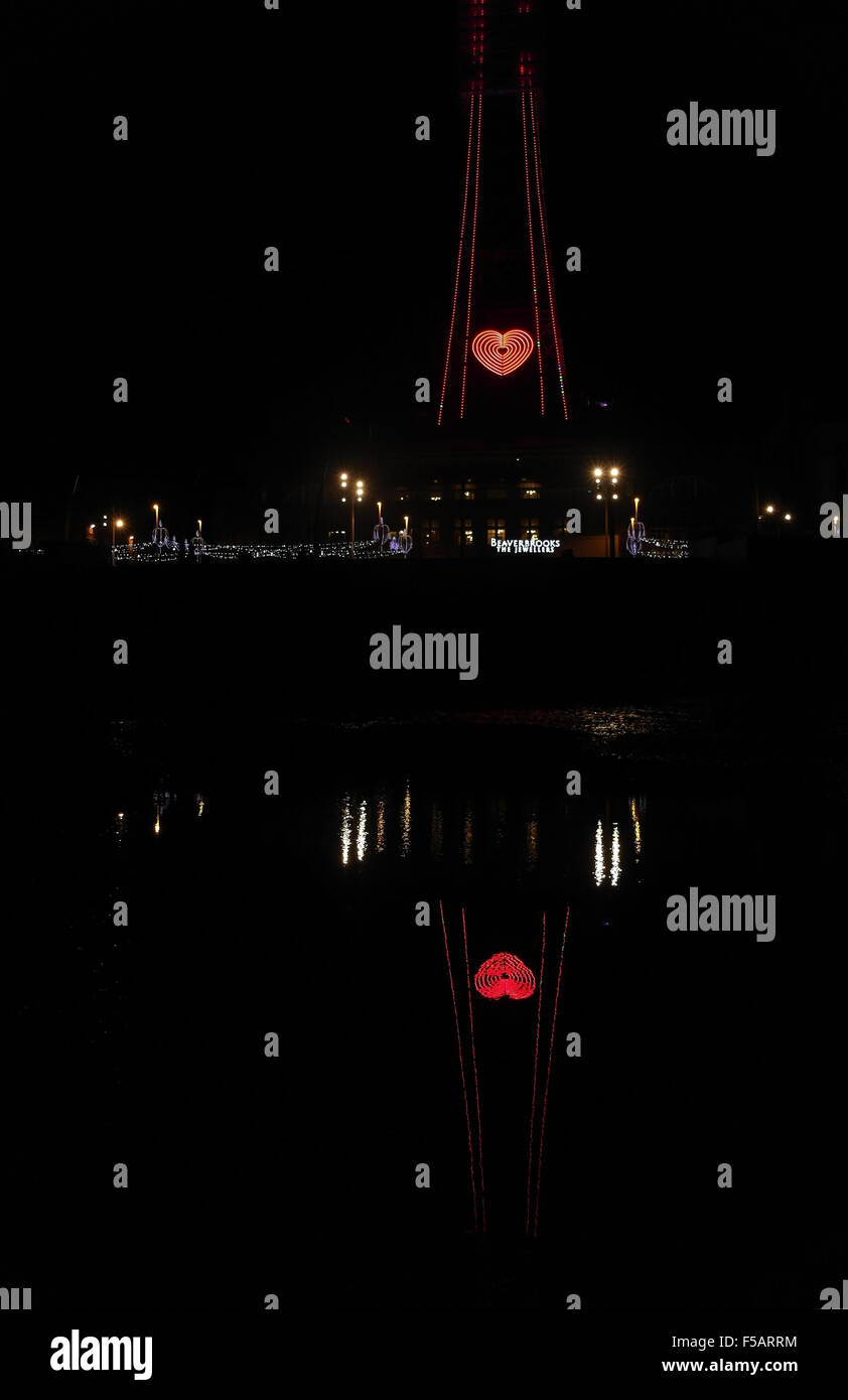 1 blue lights blackpool tower standing rising centre background hi-res ...