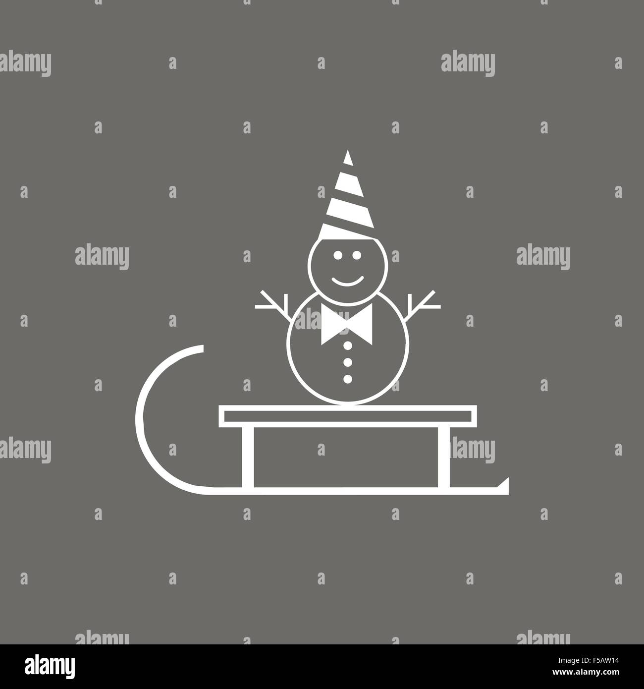 Vector snowman on a sled Stock Vector Image & Art - Alamy