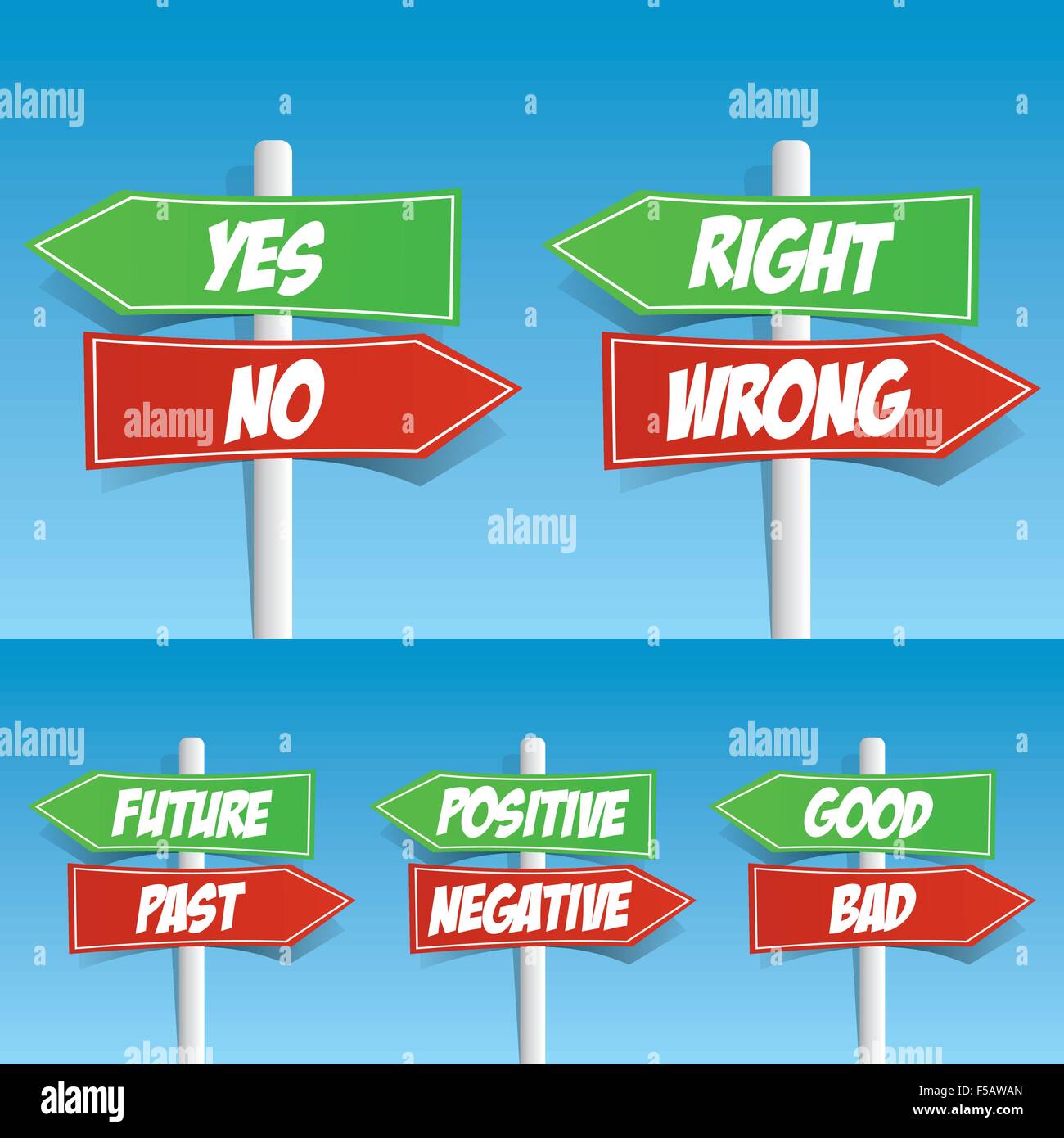 Right wrong signpost Stock Vector Images - Alamy