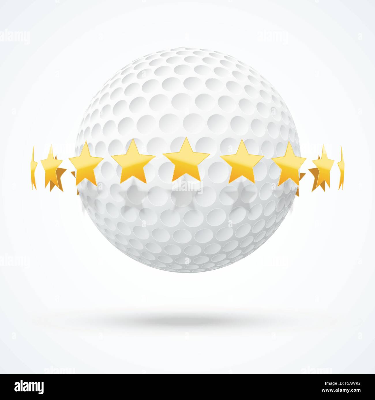 Vector illustration of golf ball with golden stars Stock Vector Image ...