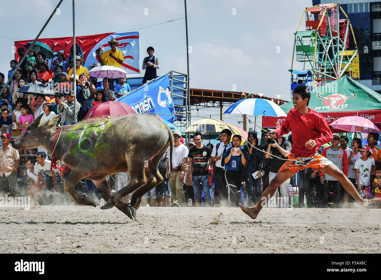 Beijing, Thailand. 26th Oct, 2015. A man falls from the back of a ...