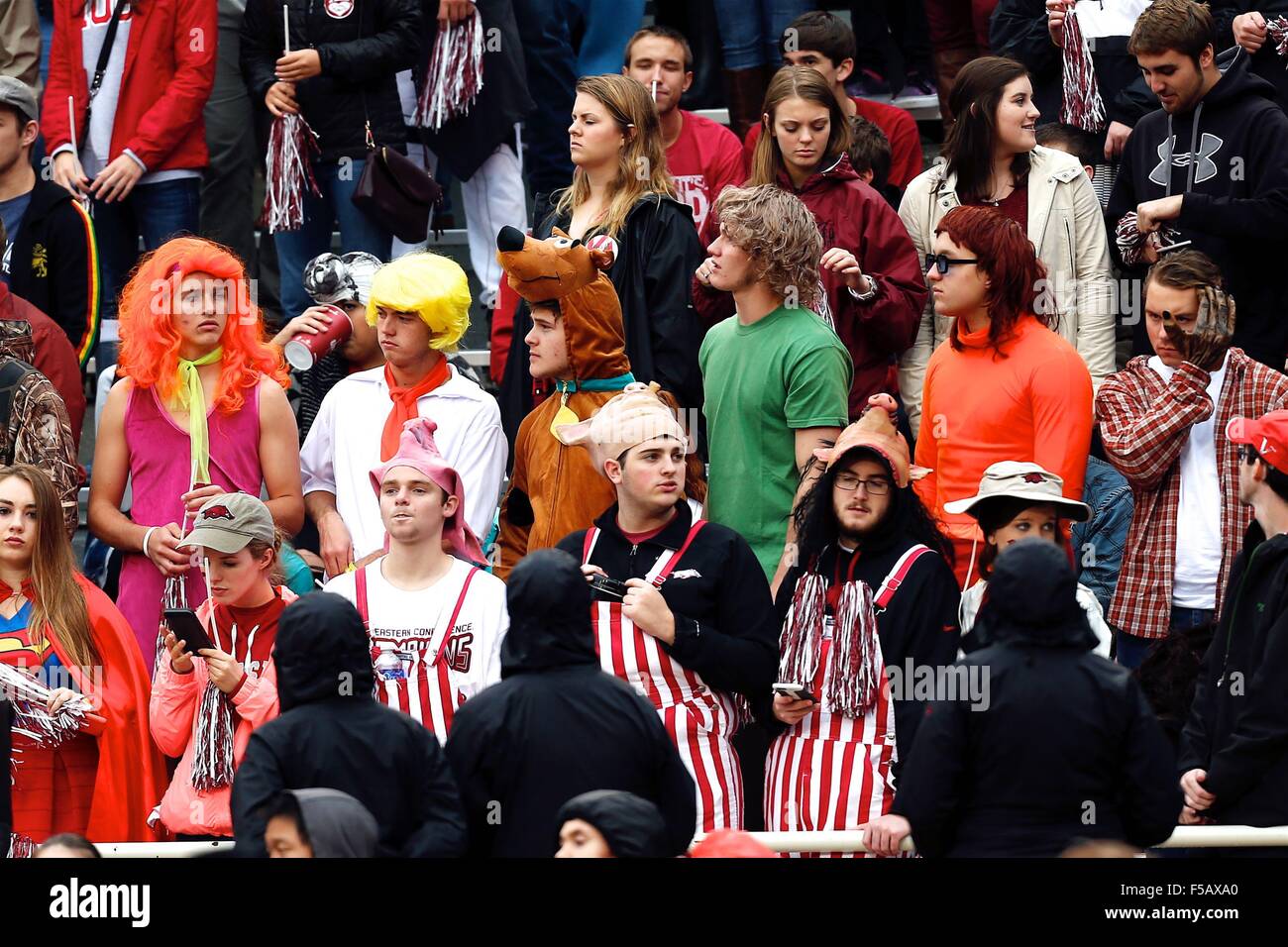 OCT 31, 2015: The student section was full of all types of costumes for ...