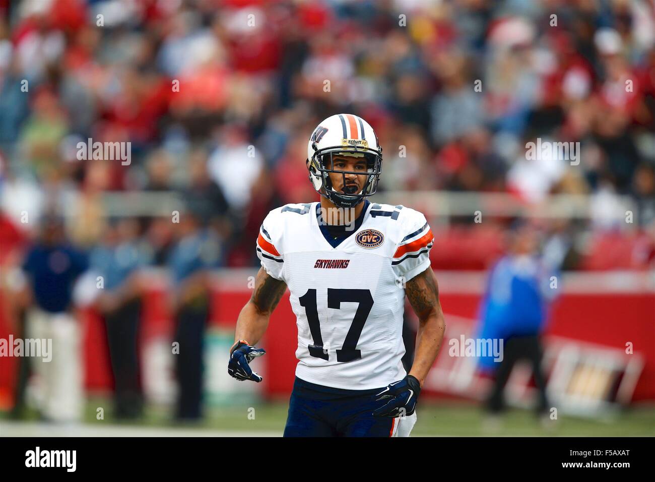 OCT 31, 2015: Skyhawk wide receiver Kyle Kerrick #17 makes his way ...