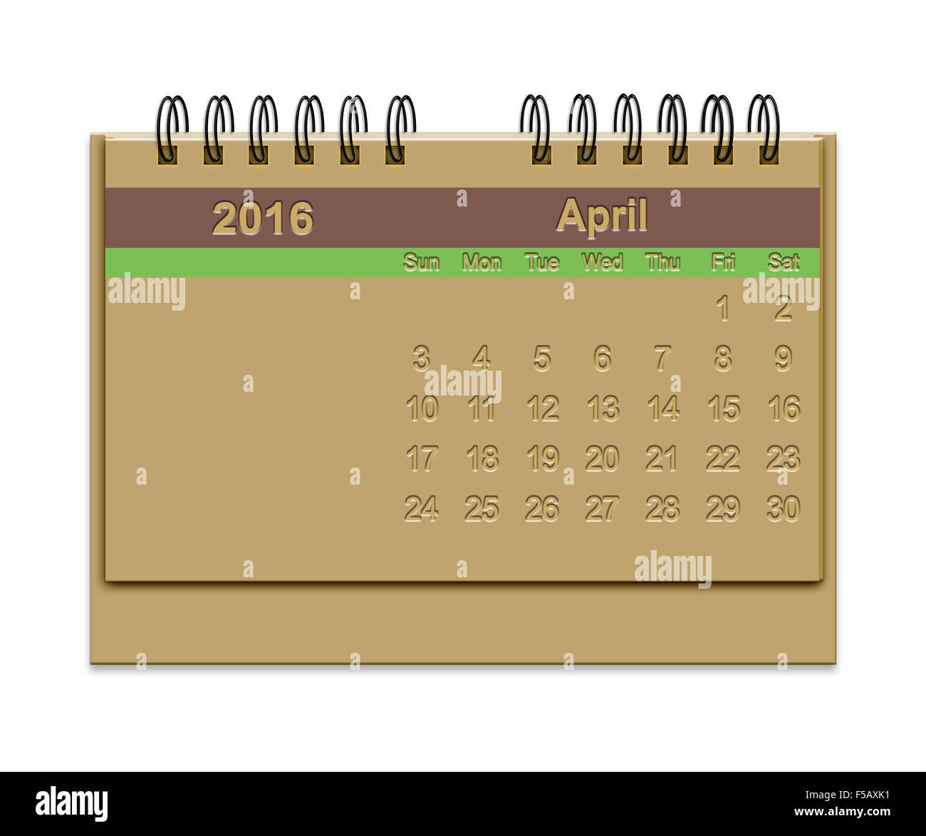 Calendar april 2016 hi-res stock photography and images - Alamy