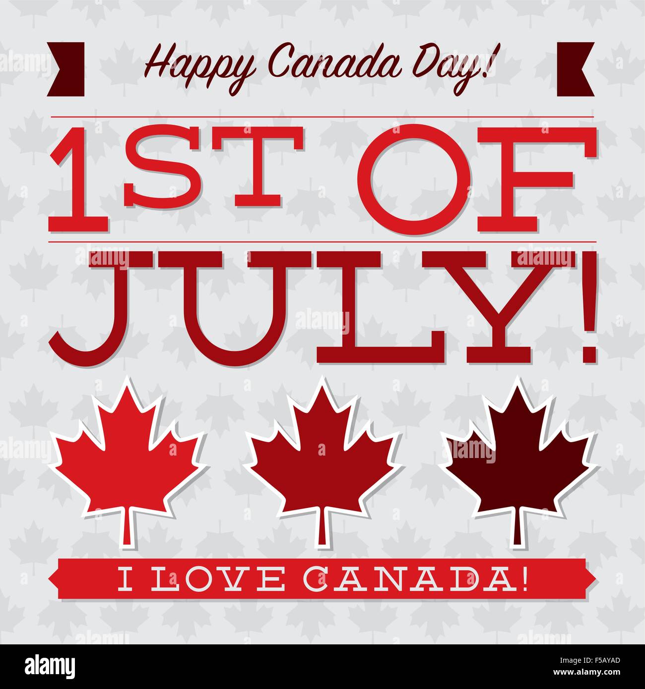 Flat typographic Canada Day card in vector format Stock Vector Image ...