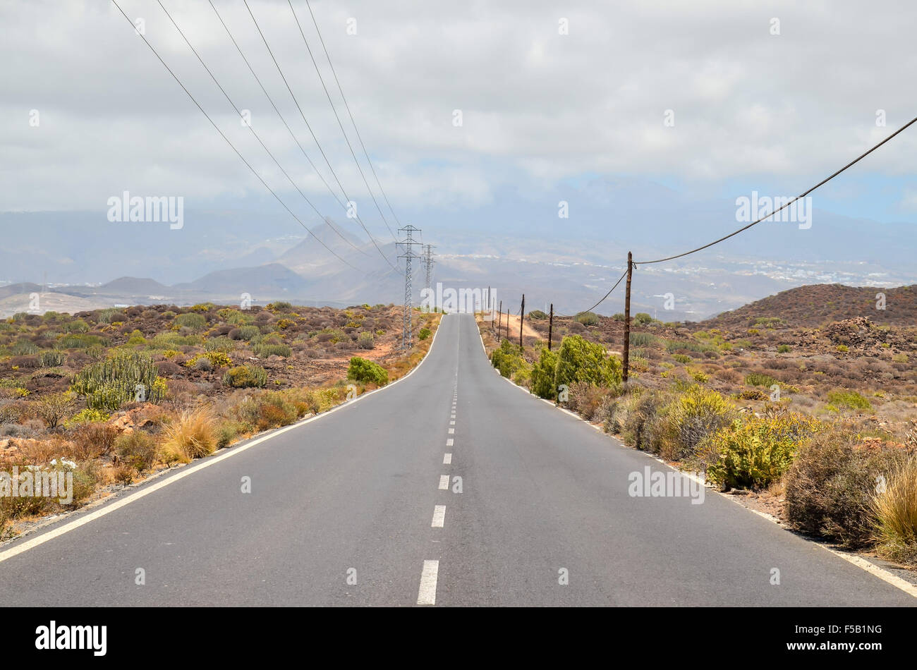 Long Lonely Road Stock Photo - Alamy