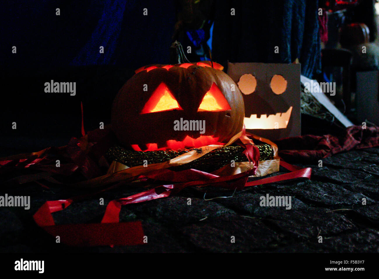 Turin, Italy. 31st Oct, 2015. Feature of the festival of Halloween is ...