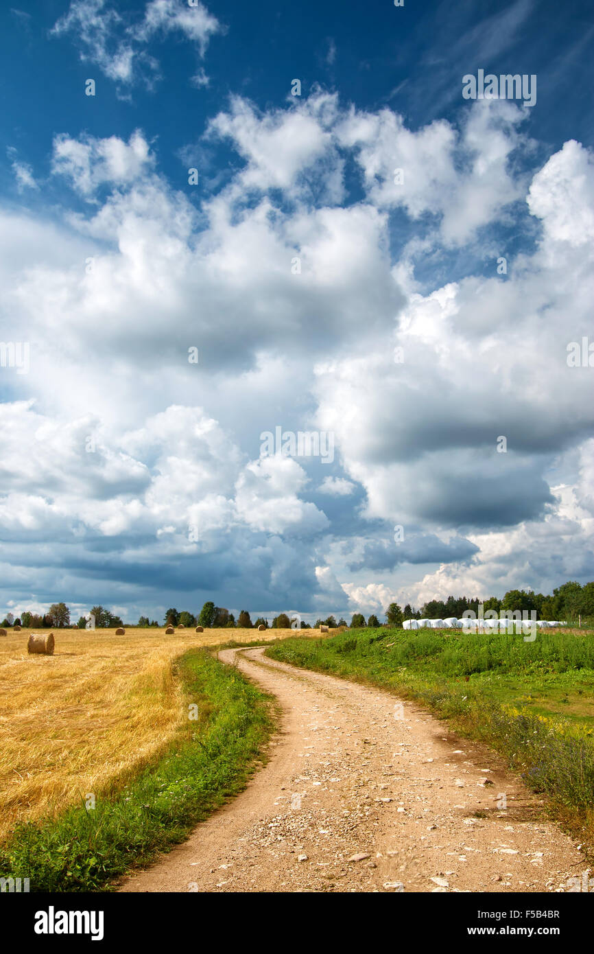 Countryside road with dramatic sky Stock Photo - Alamy