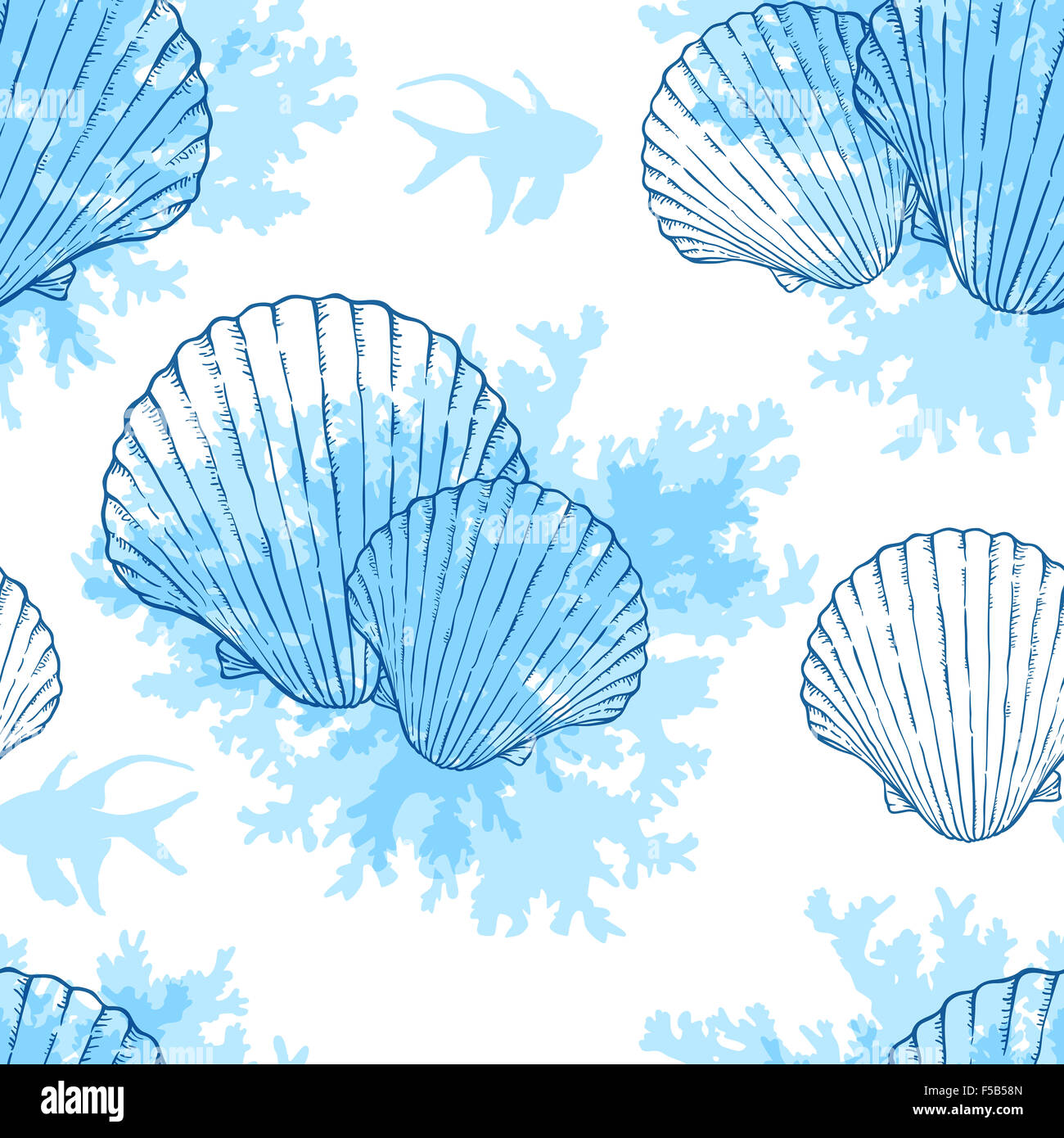 Blue shell pattern hi-res stock photography and images - Alamy