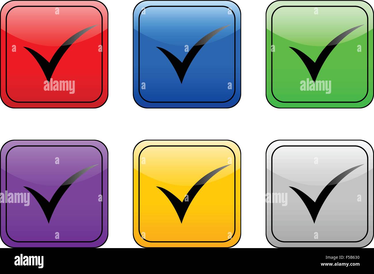 Check symbol color web icon on a white background. Vector illustration ...