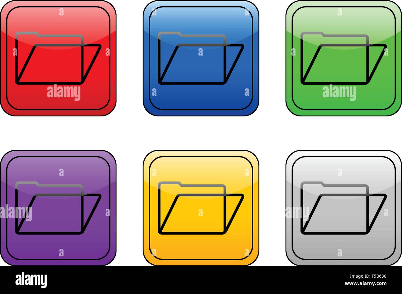 Folder color web icon on a white background. Vector illustration Stock ...