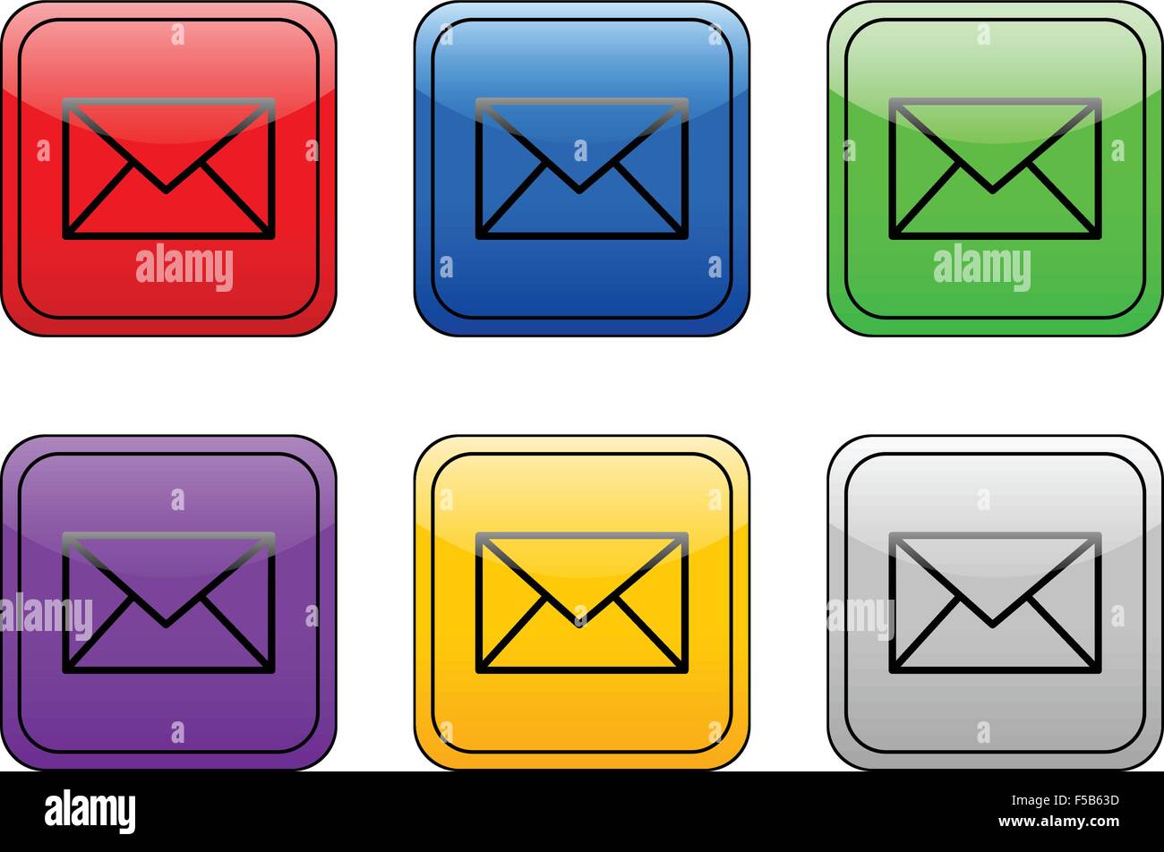 Mail color web icon on a white background. Vector illustration Stock ...