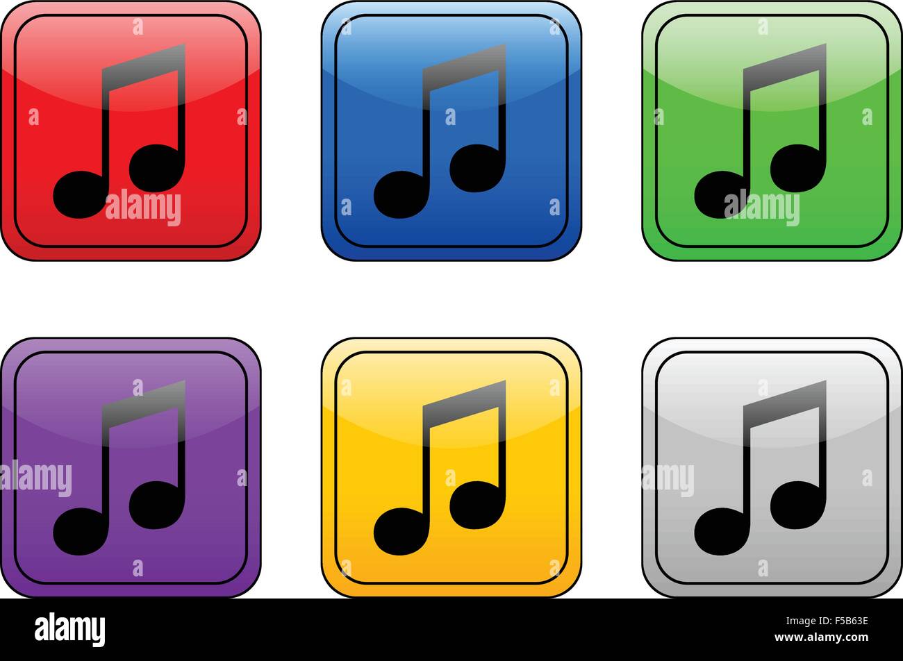 Music color web icon on a white background. Vector illustration Stock ...