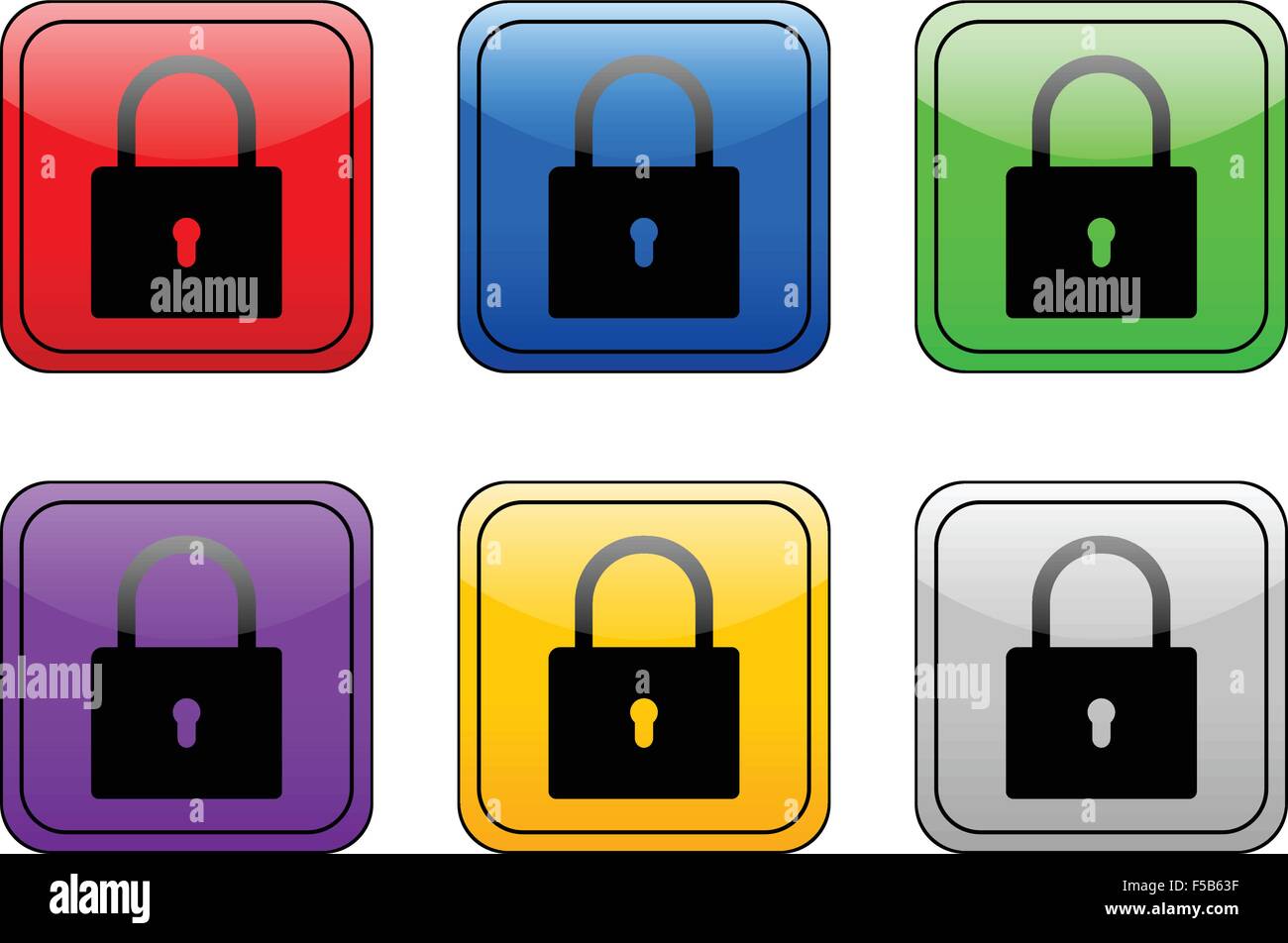 Padlock color web icon on a white background. Vector illustration Stock ...