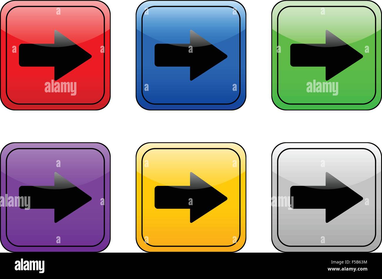 Arrow right color web icon on a white background. Vector illustration ...