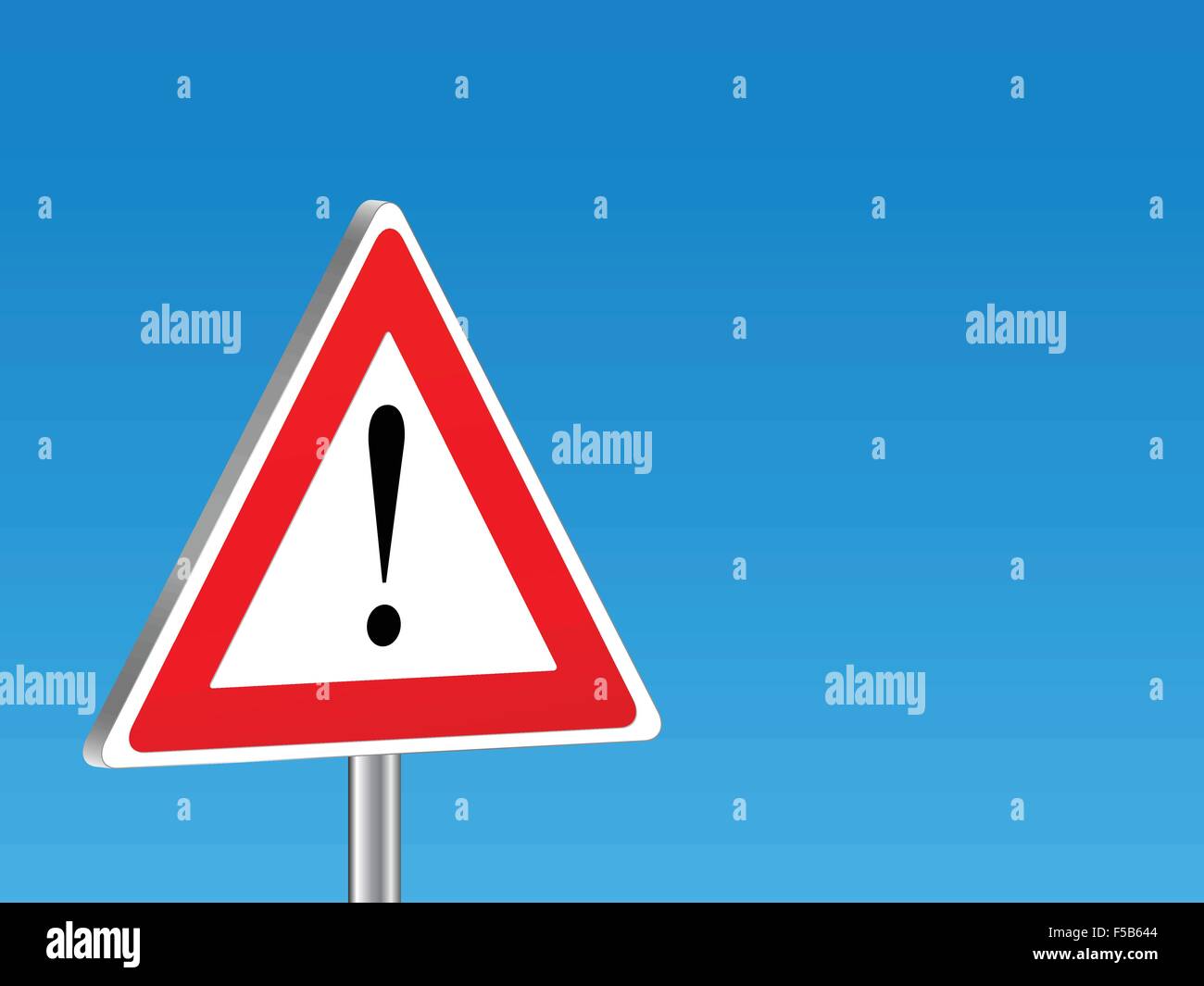 3d sign attention on a blue background. Vector illustration Stock ...