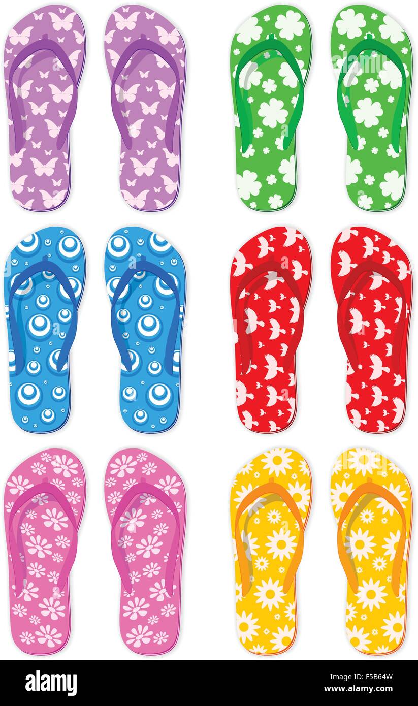 Flip flop set on a white background. Vector illustration Stock Vector Image & Art - Alamy