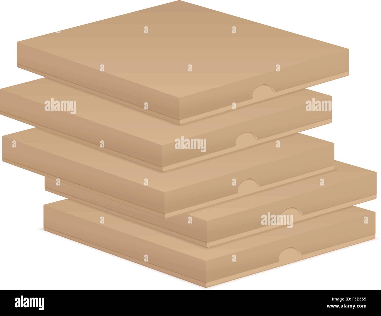 Paper pizza boxes on white background. Vector illustration Stock Vector ...