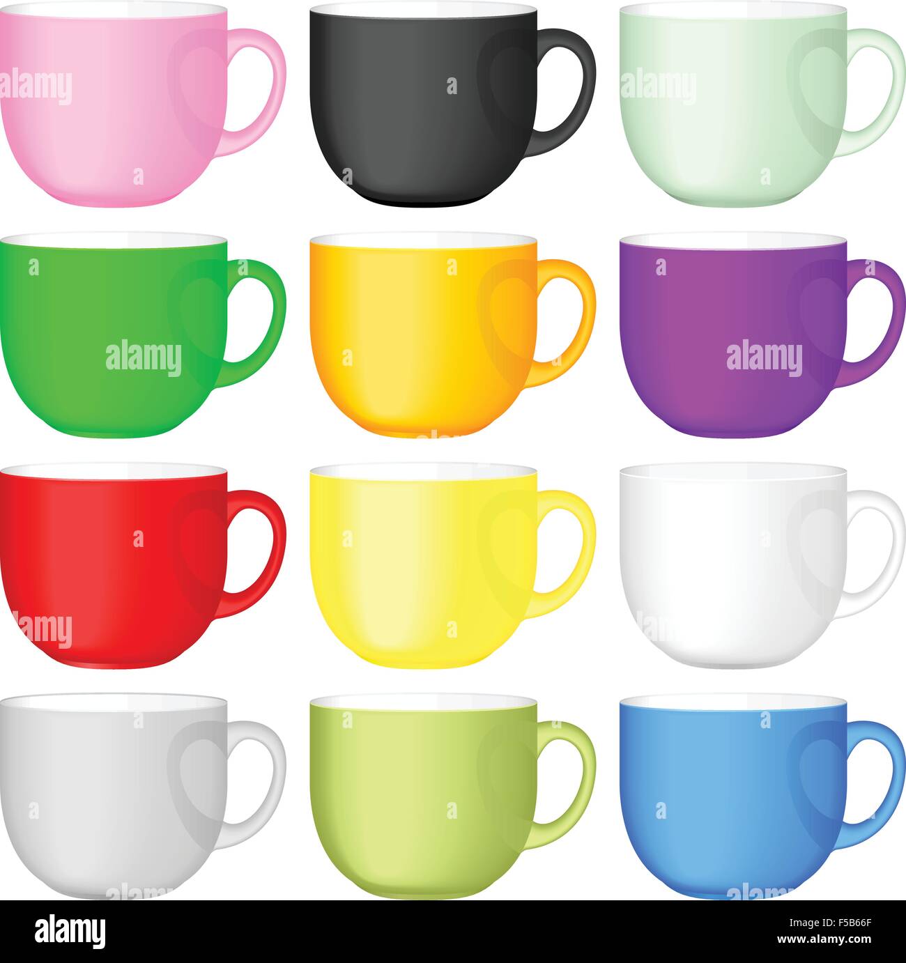 Color coffee cups on white background. Vector illustration Stock Vector ...
